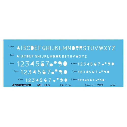Staedtler JAPAN 981 15-5 Drafting Mechanical Ruler Alphabet Number ...