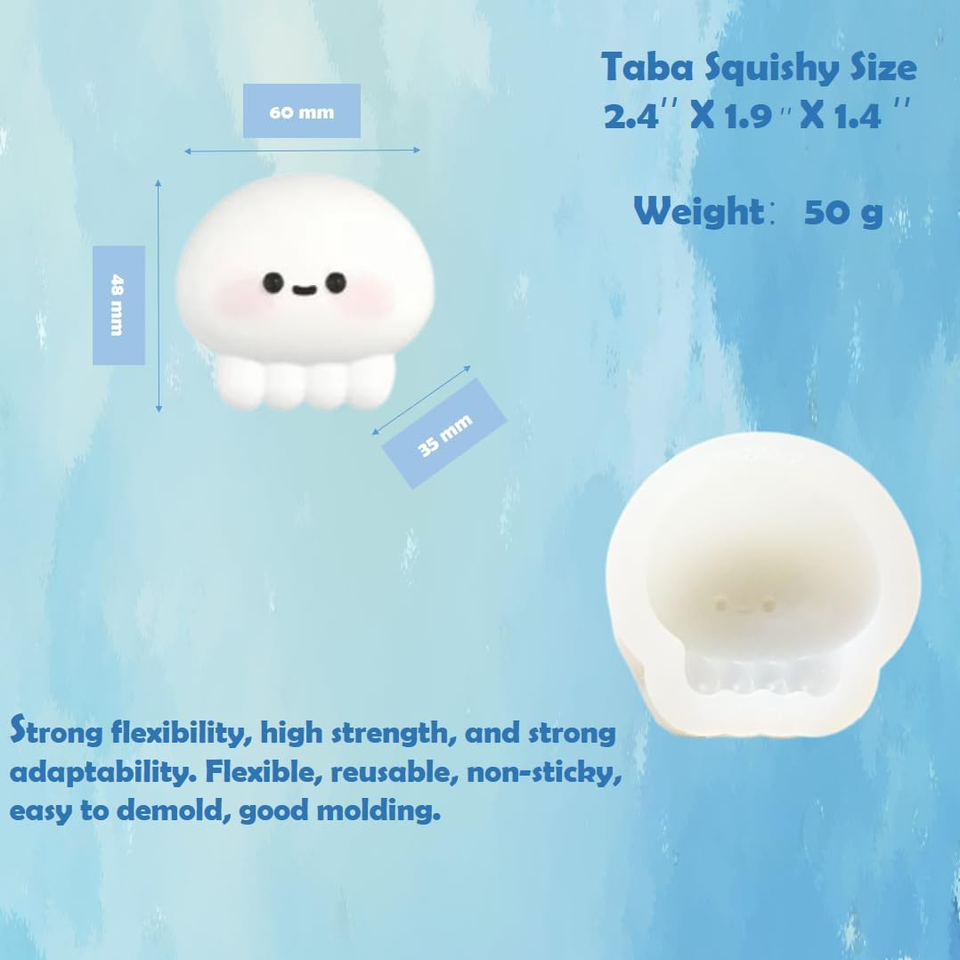 2 PCS Cute Jellyfish Silicone Squishy Molds, DIY Craft Making,Squish ...