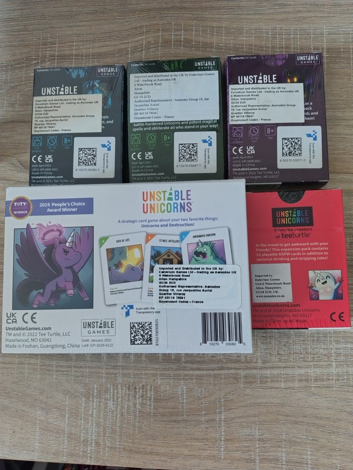Unstable Unicorns Card Game Base & Expansion Packs New & Sealed ...
