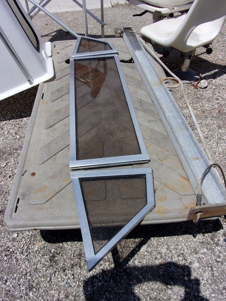 Marine boat Windshield aluminum frame with adjustable side wings tinted ...