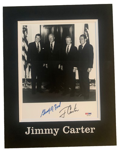 Jimmy Carter Gerald Ford Signed Autograph 8x10 Photo Matted 11x14 PSA ...
