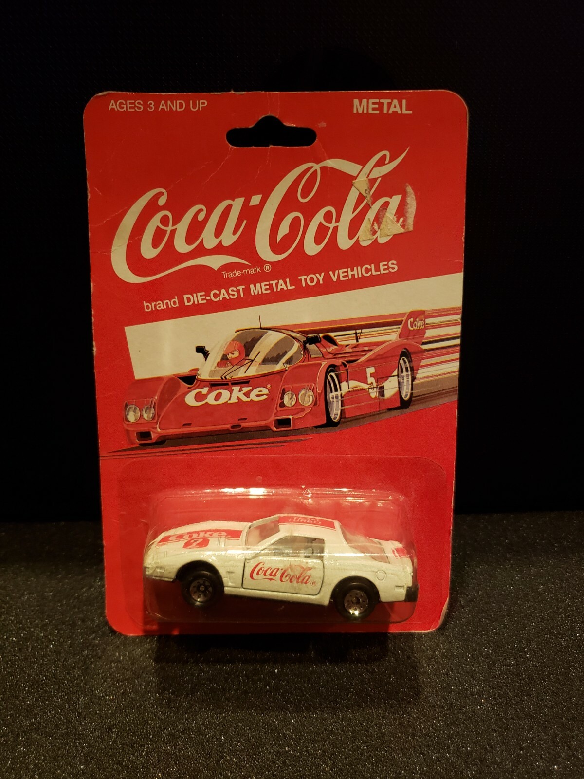 1988 Coca-Cola Die-Cast Metal Toy Car White Coke #2 Team Turbo NIB ...