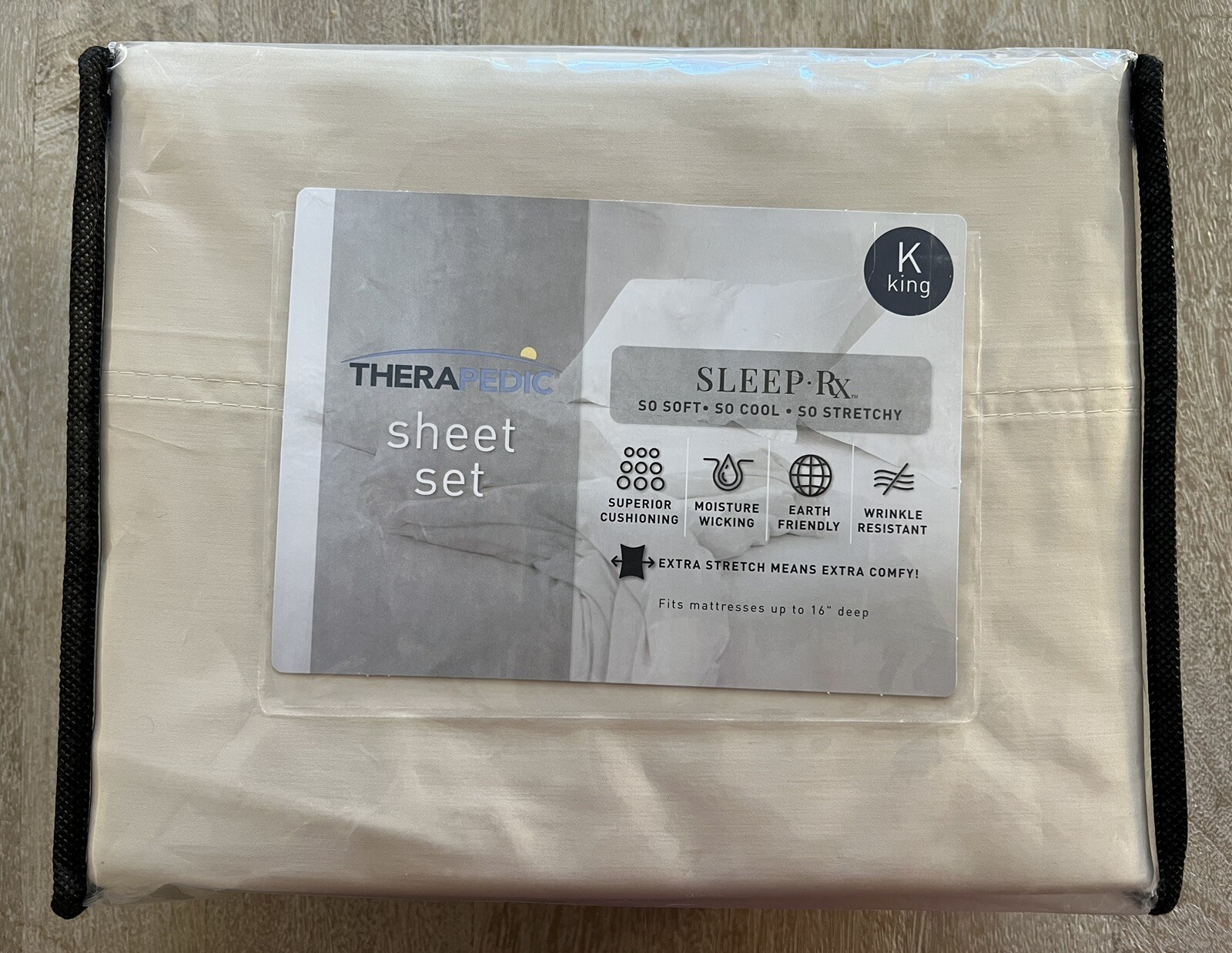 Therapedic+SleepR+Thread+Count+King+Sheet+Set+in+Fog for sale online | eBay
