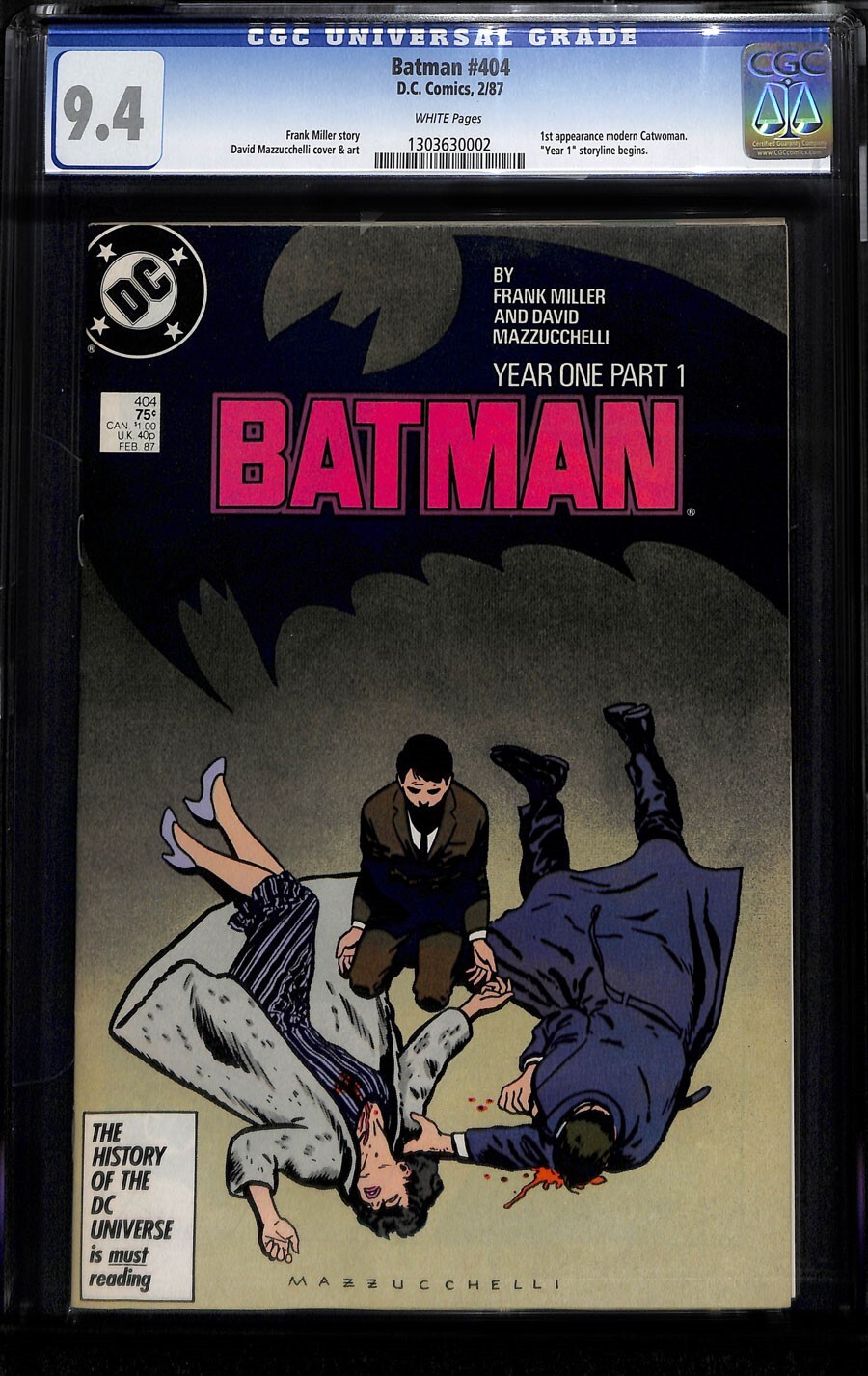 BATMAN #404 YEAR 1 PART 1 DC COMICS 1987 MILLER STORY CGC 9.4 GRADED ...