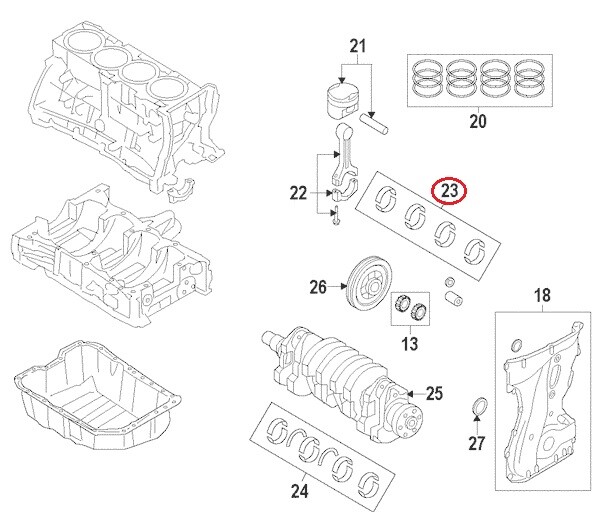 230602G500 Hyundai Bearing Pair SETCR 230602G500 Genuine OEM Part for ...