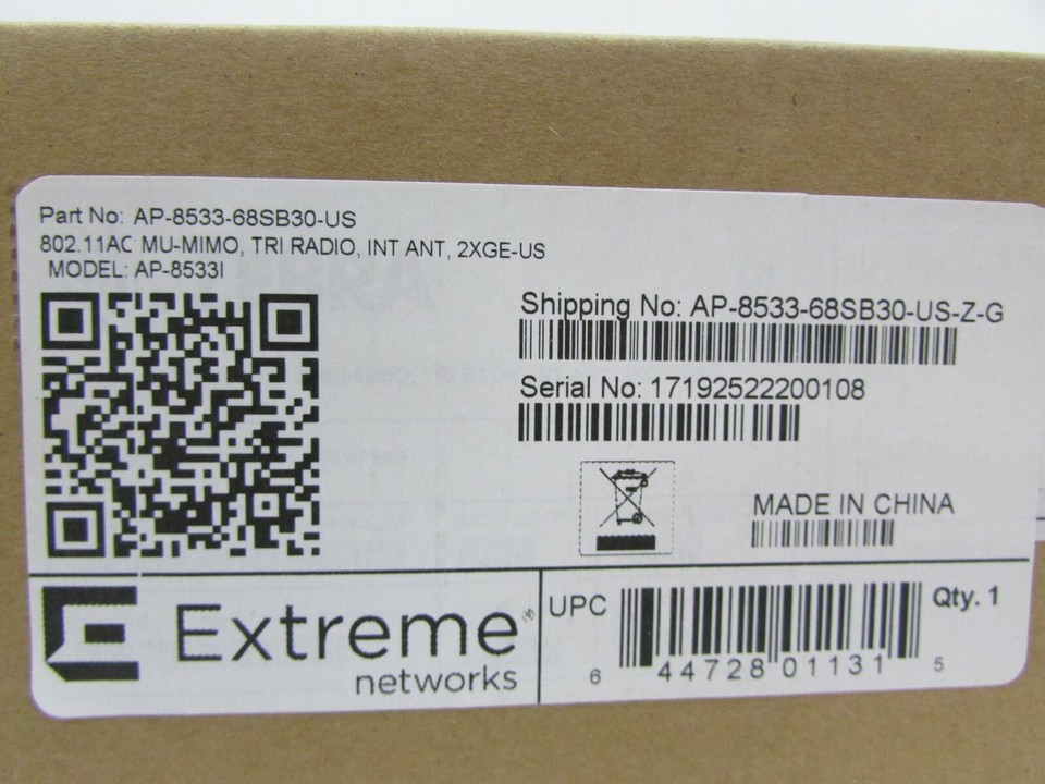 New! Extreme AP-8533i 802.11ac MU-MIMO Tri Radio Int Ant AP-8533-68SB30 ...