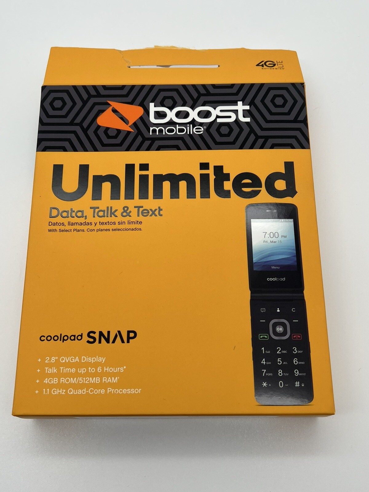 NEW - BOOST MOBILE Coolpad SNAP Flip Phone - 4G LTE SPRINT - Black | eBay