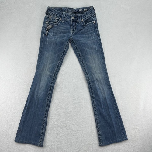 Miss Me Bootcut Jeans Embellished Pockets Dark Wash Denim Jeans Size 25 ...