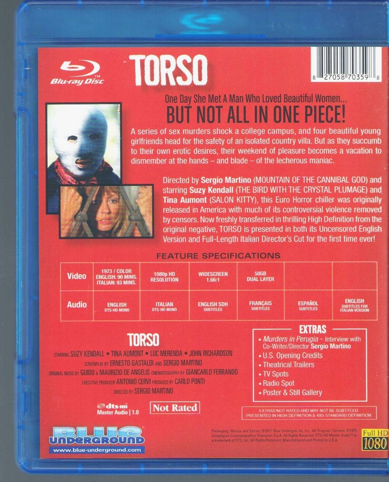 Torso (Blu-ray) 1973 Horror Giallo - Sergio Martino 827058703598| eBay