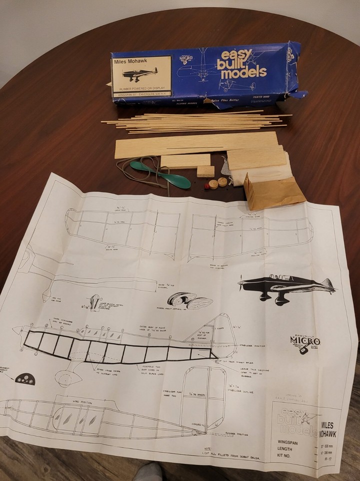 Easy Built Models Miles Mohawk Wood Flying Model Kit | eBay