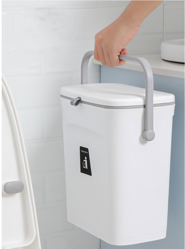 9L Wall Waste Bin with Lid Handle And Inner Barrel Trash Can with ...