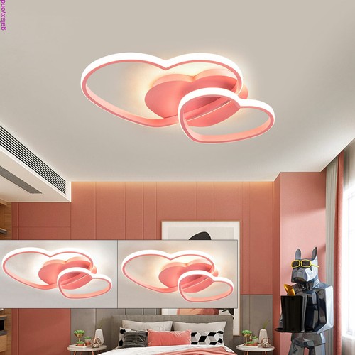 Modern LED Heart-Shaped Ceiling Light Acrylic & Metal Chandelier Lamp W ...
