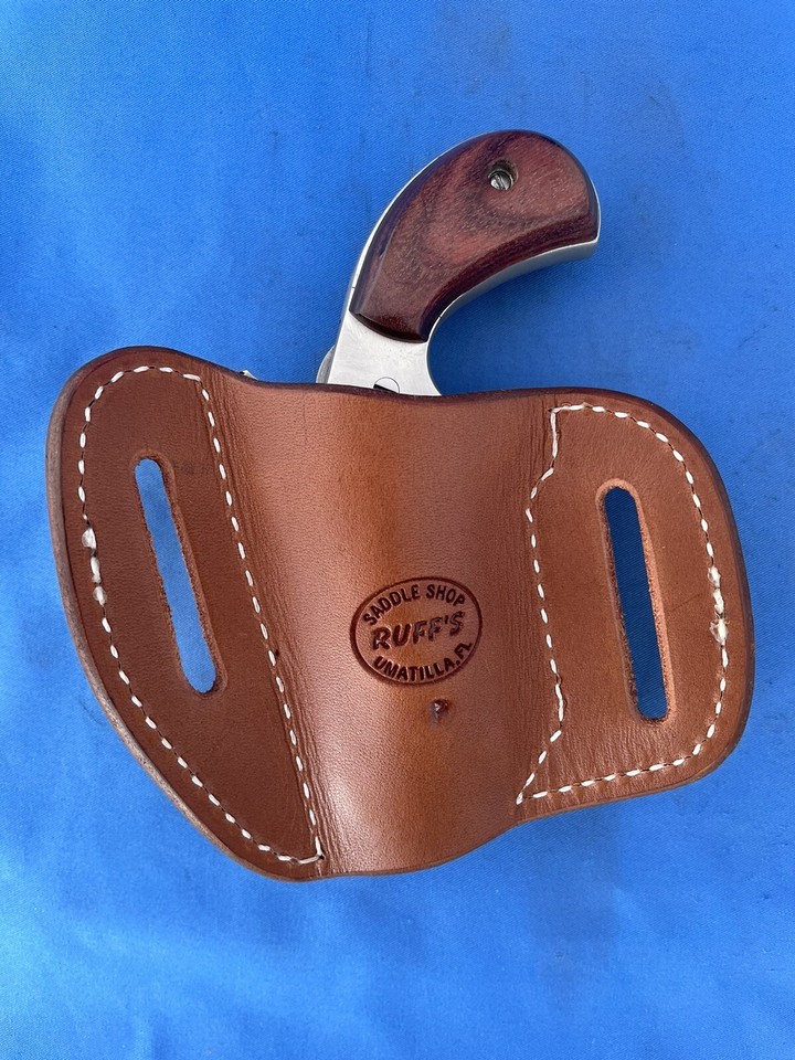 Leather Holster NAA Pug 1" Barrel North American Arms Ruff's Chestnut ...