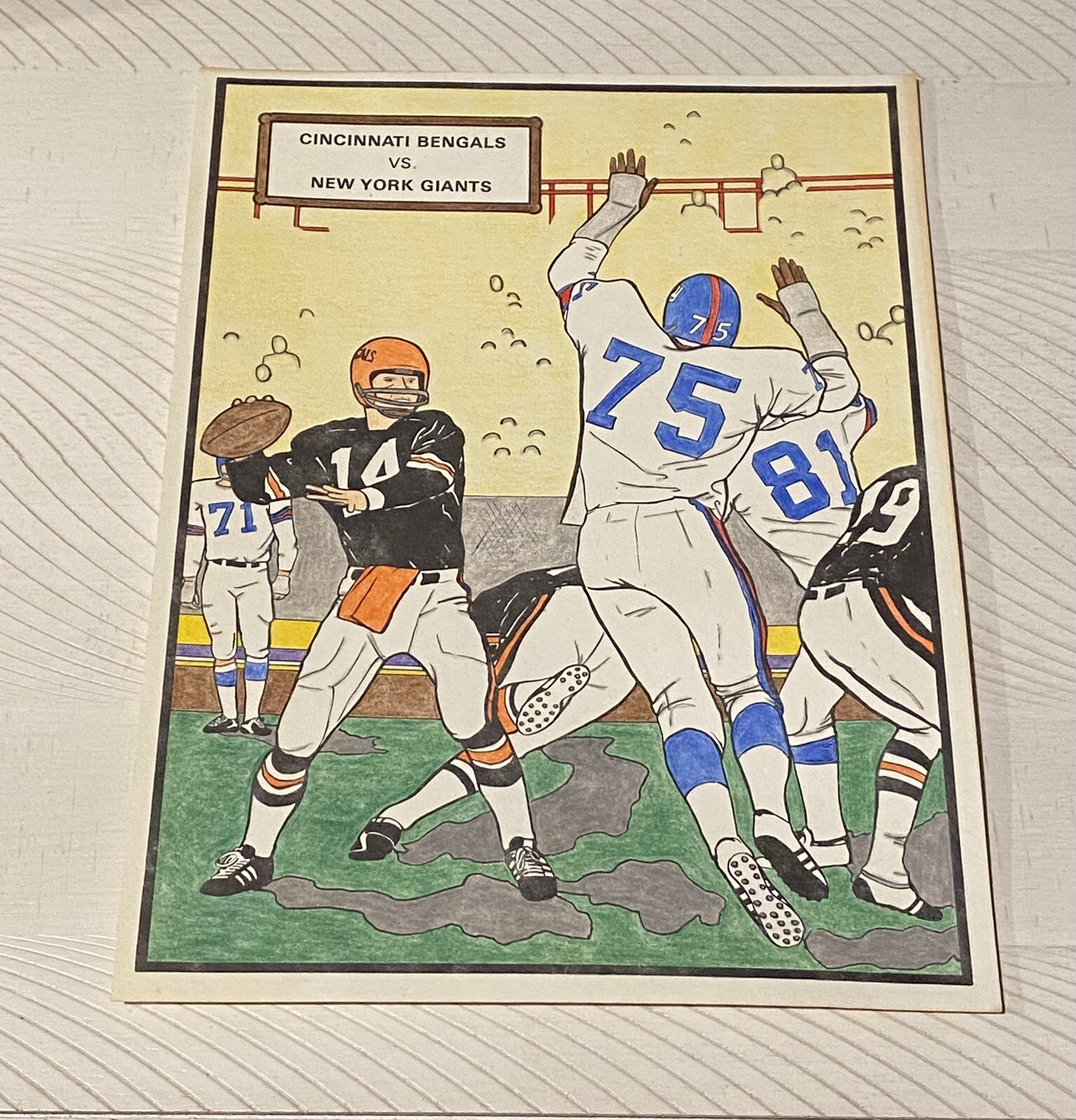 1970's Venus Paradise Sportfolio Collection Football Color By Number In ...