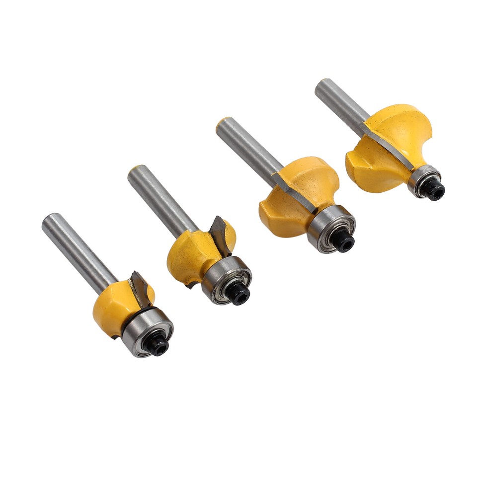 4 1/4" Shank Radius Woodworking Cutter Round Over Router Bit 1/2" 3/8 ...