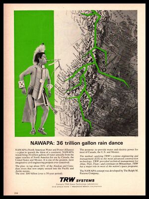1965 TRW Systems NAWAPA Native American Indian Rain Dance Vintage Print ...