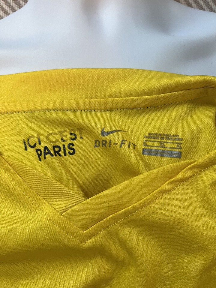 Nike 2017 Paris Saint Germain PSG Yellow Long-Sleeve Kit Jersey Youth ...