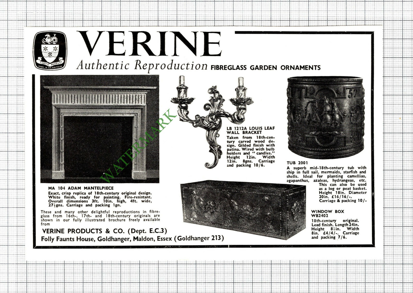 Verine Products Folly Faunts House Maldon Essex Advert - 1964 Cutting | eBay