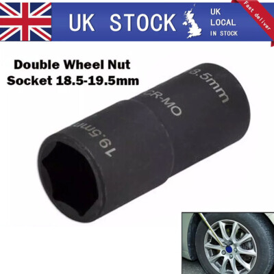 Double Sided Ford Wheel Nut Cap Removal Impact Socket Tool 18.5mm & 19 ...