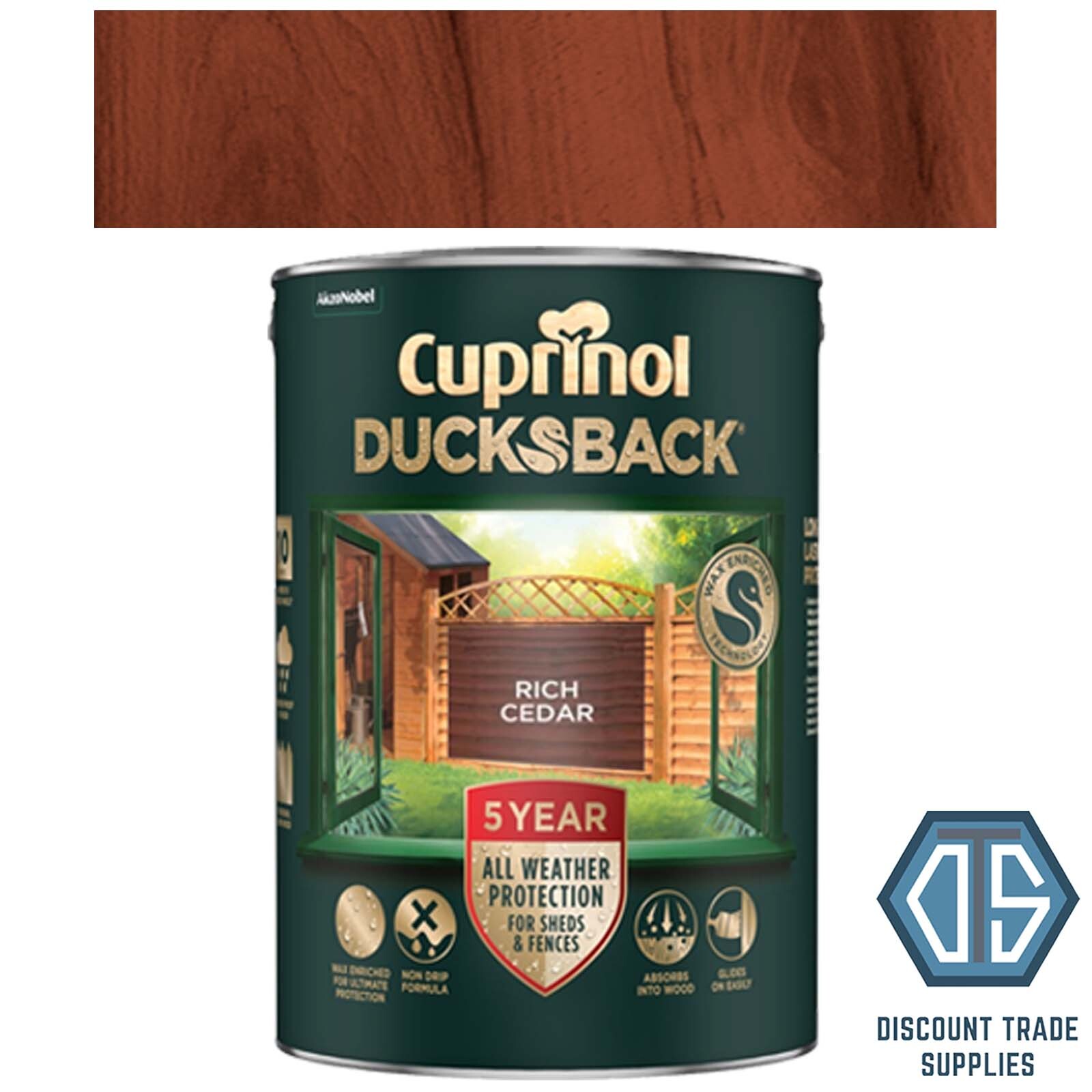 Cuprinol 5 year Ducksback All Colours Fence Wood Paint 5L FREE Next Day ...