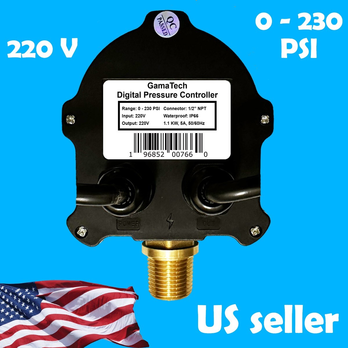 GamaTech 220V Digital Pressure Controller Well Water Pump Switch 0-230 ...
