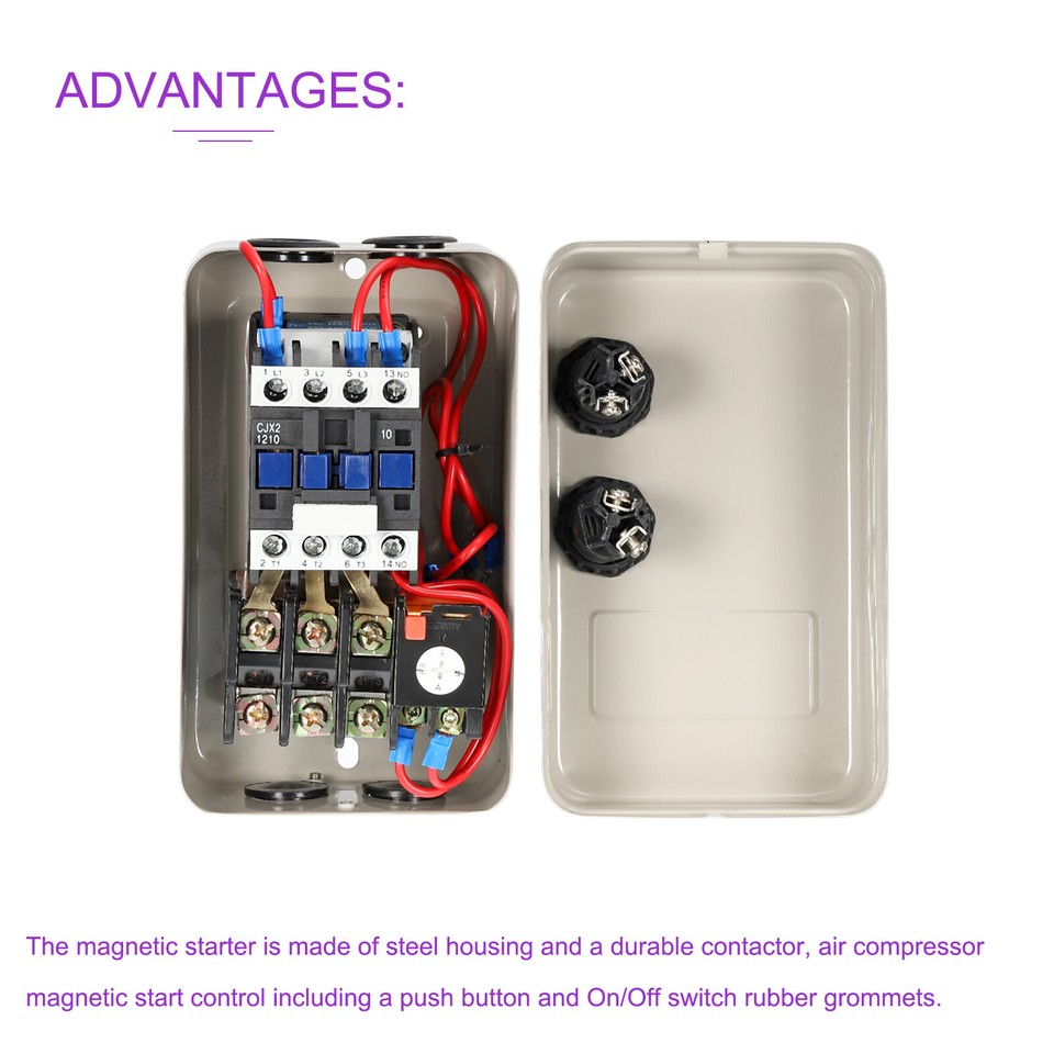 220V 240V 2.2KW Magnetic Electric Motor Starter Control Industrial ...