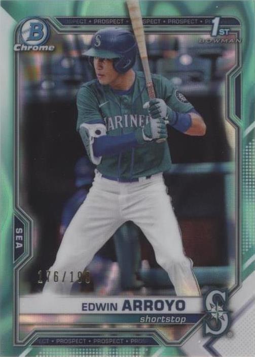 2021 Bowman Draft - Chrome Edwin Arroyo #BDC-74 Aqua Lava Refractor ...