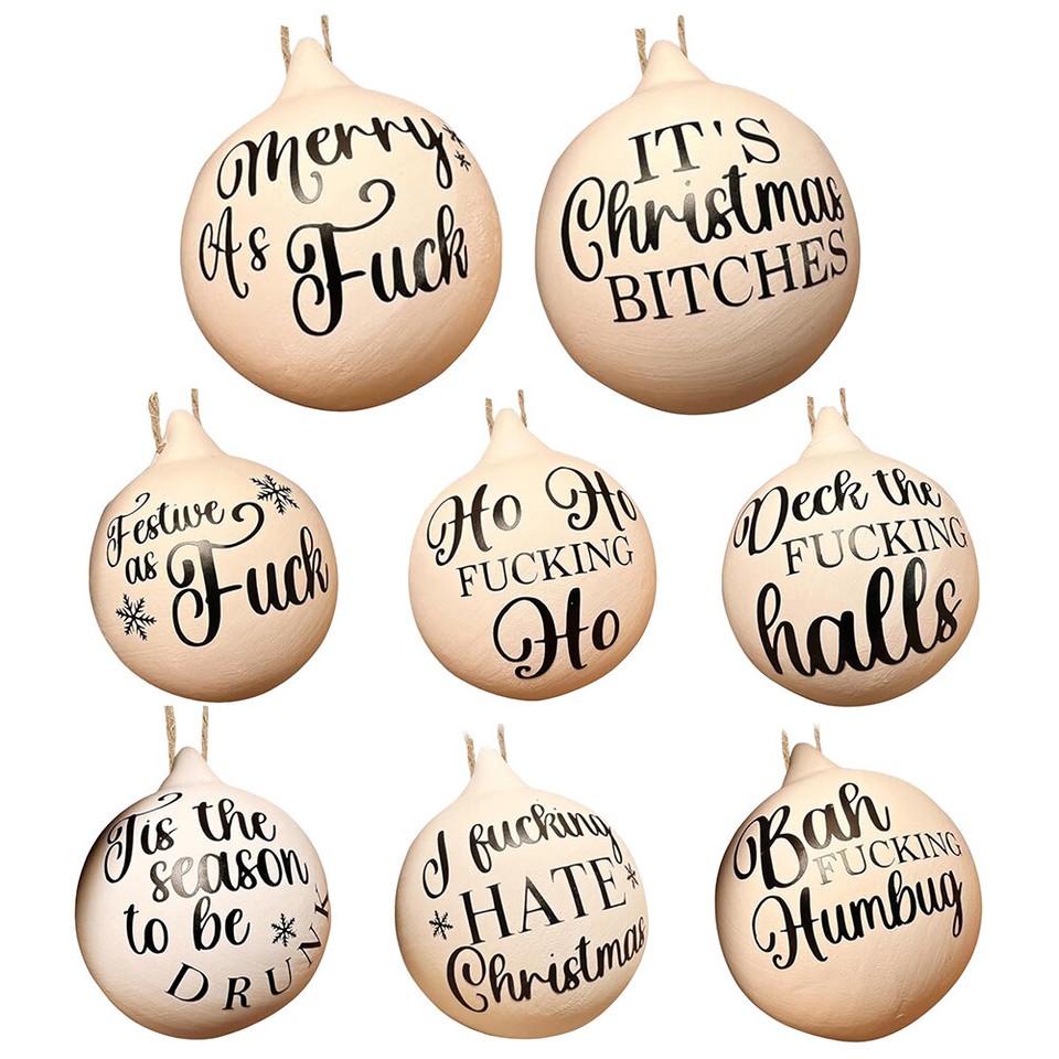 Funny Christmas Offensive Balls Sweary Bauble Christmas Ball for ...