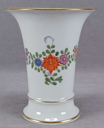 20th Century Meissen Hand Painted Multicolor Indian Flower & Gold 5 1/2 ...