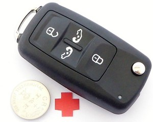 Car Folding Key Case for VW SHARAN T5 T6 Transporter Caddy with Battery ...