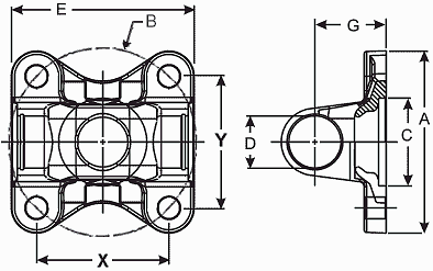 Mako 4-2-689 Flange Yoke 1550 + Genuine SPICER Universal Joint 5-155X ...