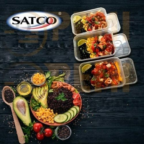 50 X 650ML MICROWAVE PLASTIC FOOD TAKEAWAY HEAVY DUTY SATCO CONTAINERS ...