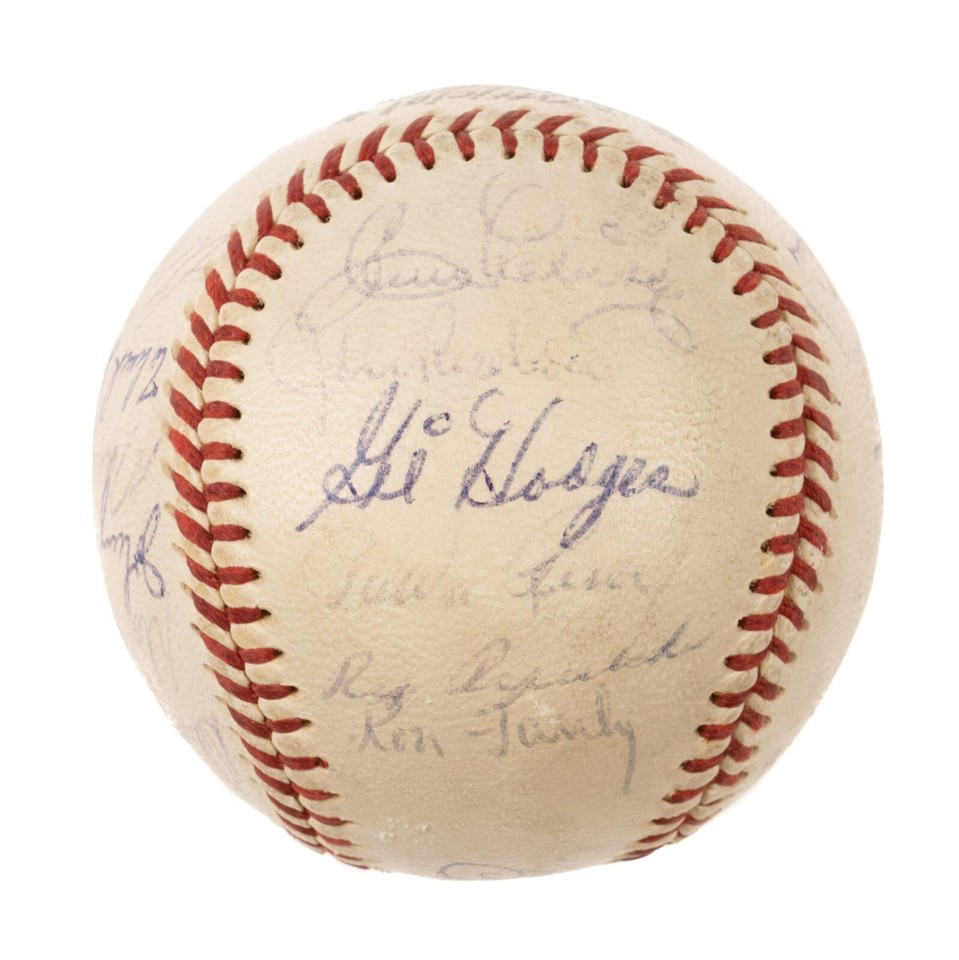 1959 Los Angeles Dodgers World Series Champs Team Signed Baseball JSA ...