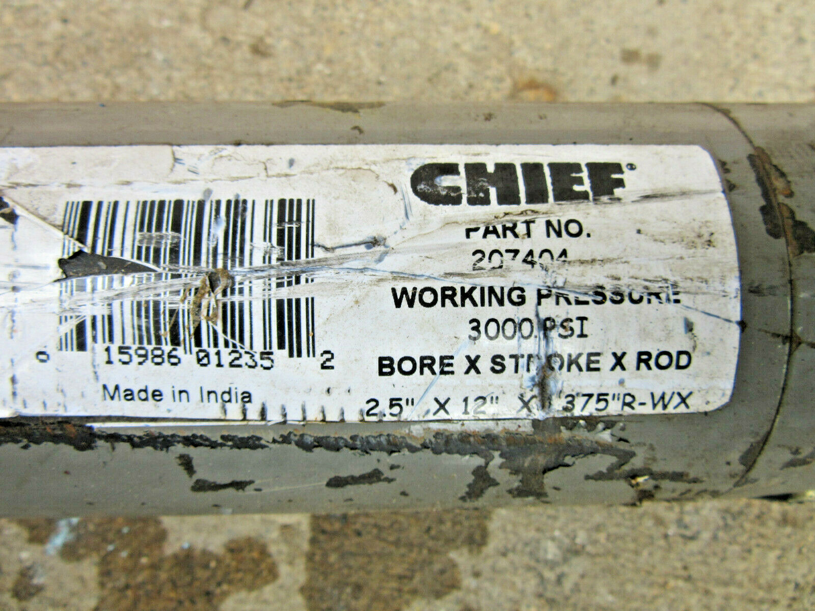 Cheif 207404 Welded Hydraulic Cylinder: 2.5 Bore x 12 Stroke - 1.375 ...