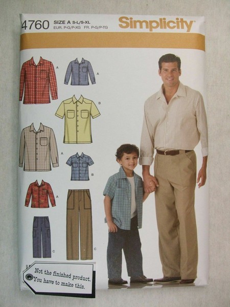 Boys Men Pants Shirt Simplicity 4760 Sewing Pattern Size S-xl C1631 for ...