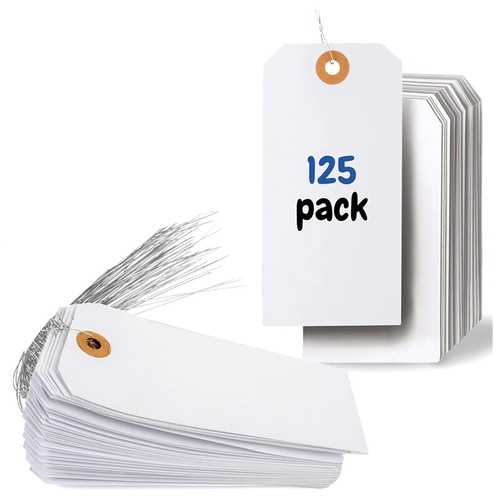 125 Pcs Tags with Reinforced Eyelet and Wire, Pre-Attached Wire ...