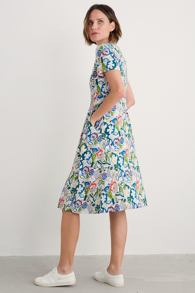 Seasalt Women's Dress - multi Enor Fit-and-Flare Dress - Regular - Studio Floral | eBay UK