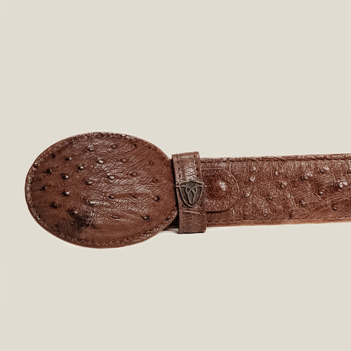 Genuine Exotic Full Quill Ostrich Skin Western Belt with Removable ...