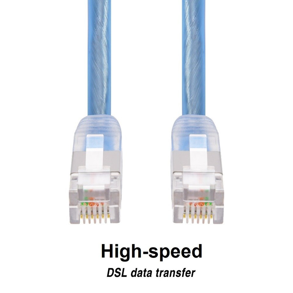 7FT RJ11 6P4C Shielded Telephone Phone Line Cable Cord Modem DSL ...