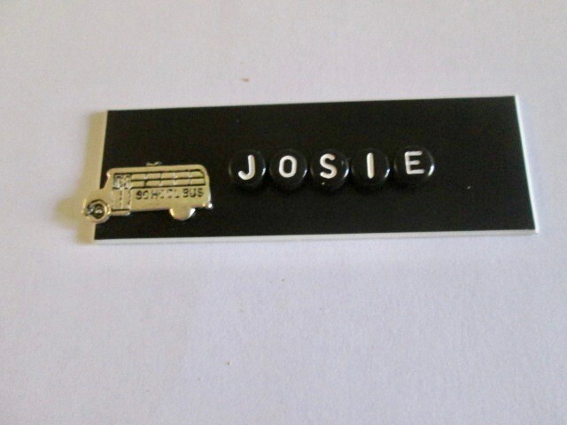 ID NAME TAG BADGE MAGNET OR PIN SCHOOL BUS, TEACHER ,PERSONALIZE ...