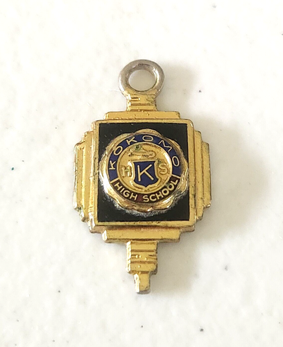 SENIOR Class KEY Pendant KOKOMO HIGH SCHOOL Indiana Blue & Gold Colors ...