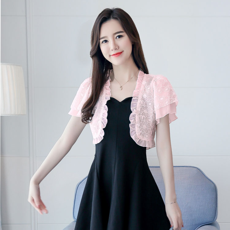 Ruffles Women Lace Shrug Bolero Capelet Cardigan Cape Hollow Out Crop ...