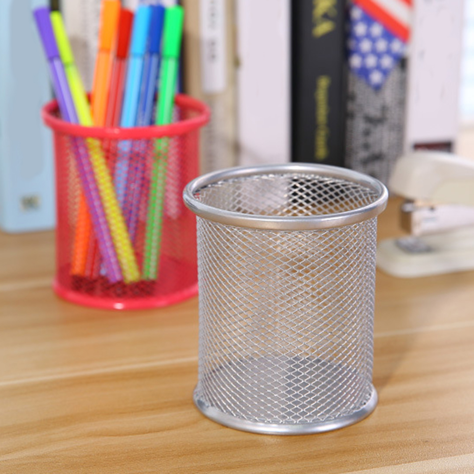 Pen Pot Mesh Design Wear Resistant Desktop Pencil Sharpener Holder ...