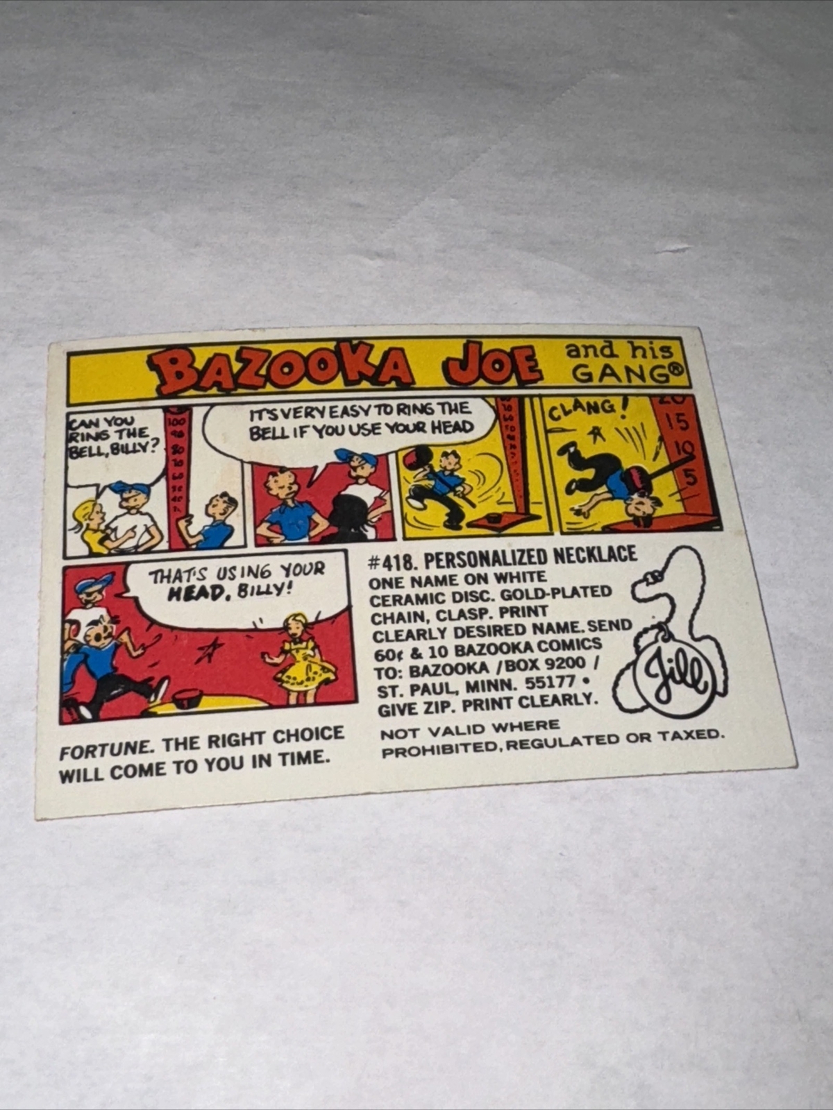 Bazooka Joe and His Gang Puzzle #1 Card # 418 | eBay