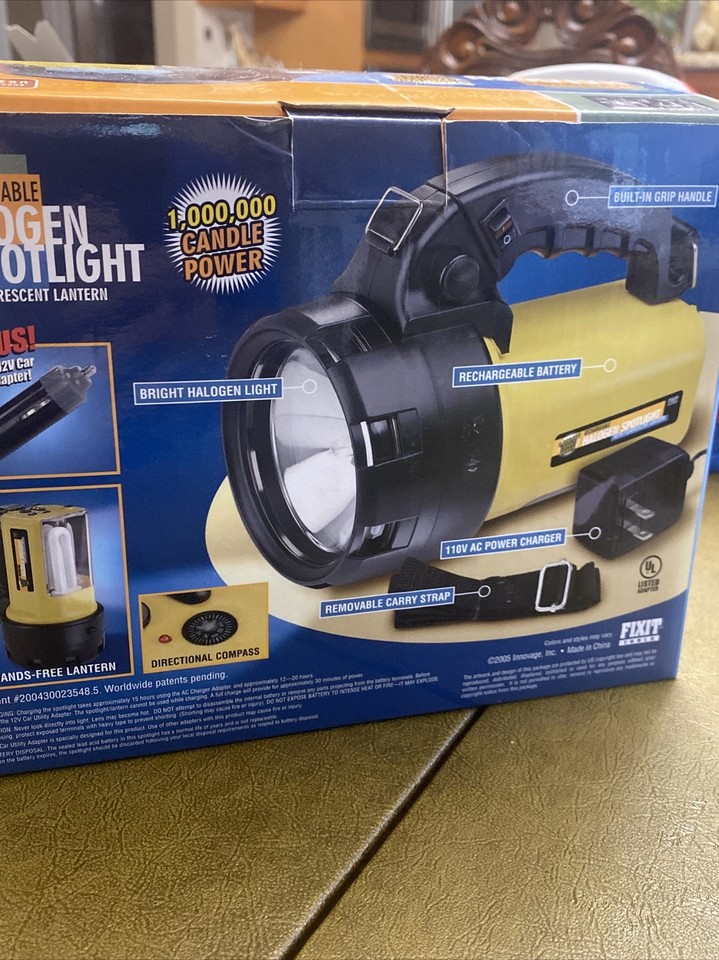 FIXIT TOOLS 1 Million Candle Power Rechargeable Halogen Spotlight | eBay