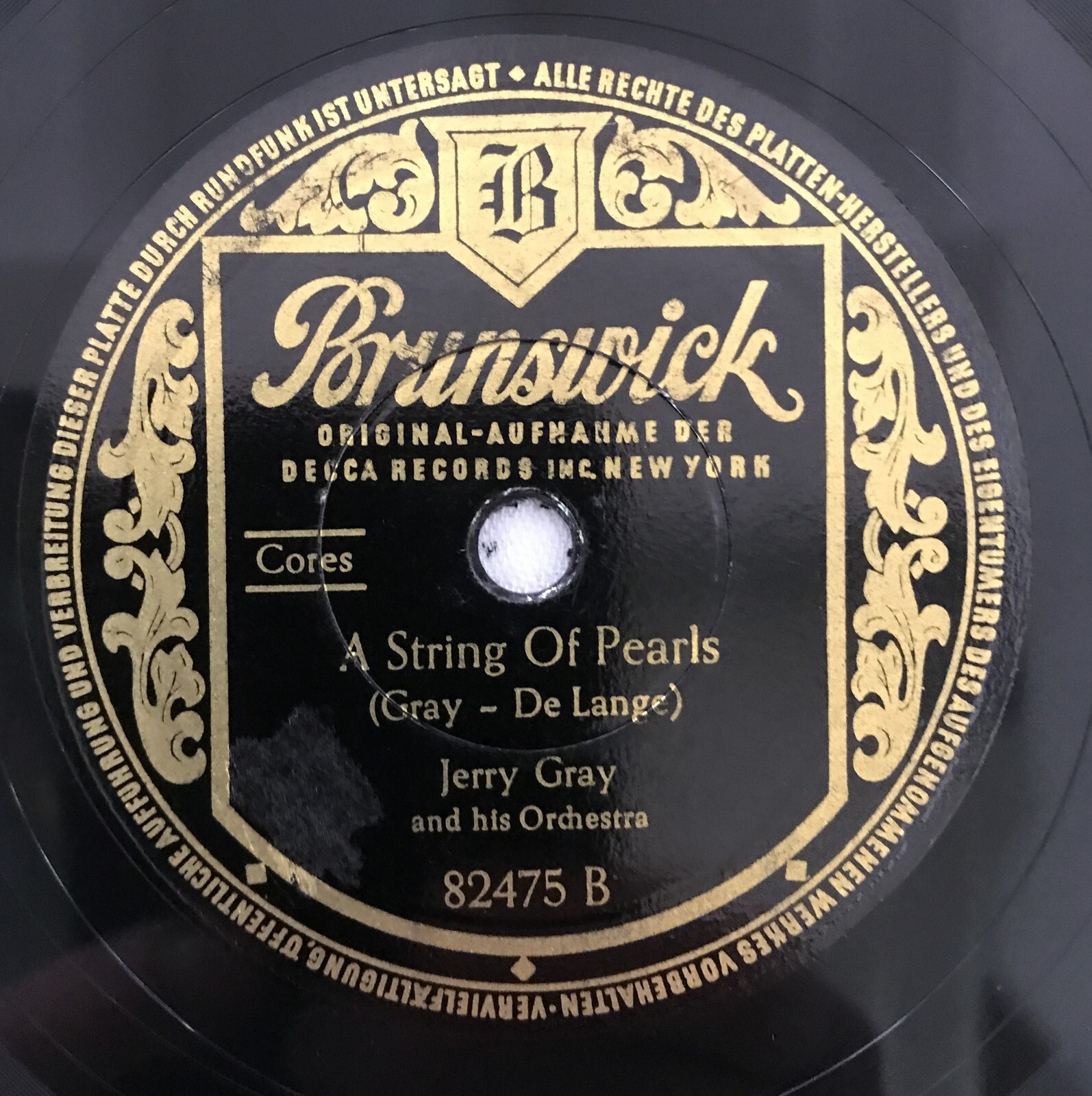 10" 1951 Jerry Gray IN THE MOOD / A STRING OF PEARLS Brunswick 82475 ...