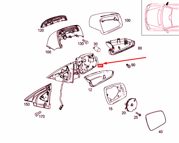 Mercedes-Benz C-class W204 Mirror Right 7 Wires a 2048103876 for sale ...
