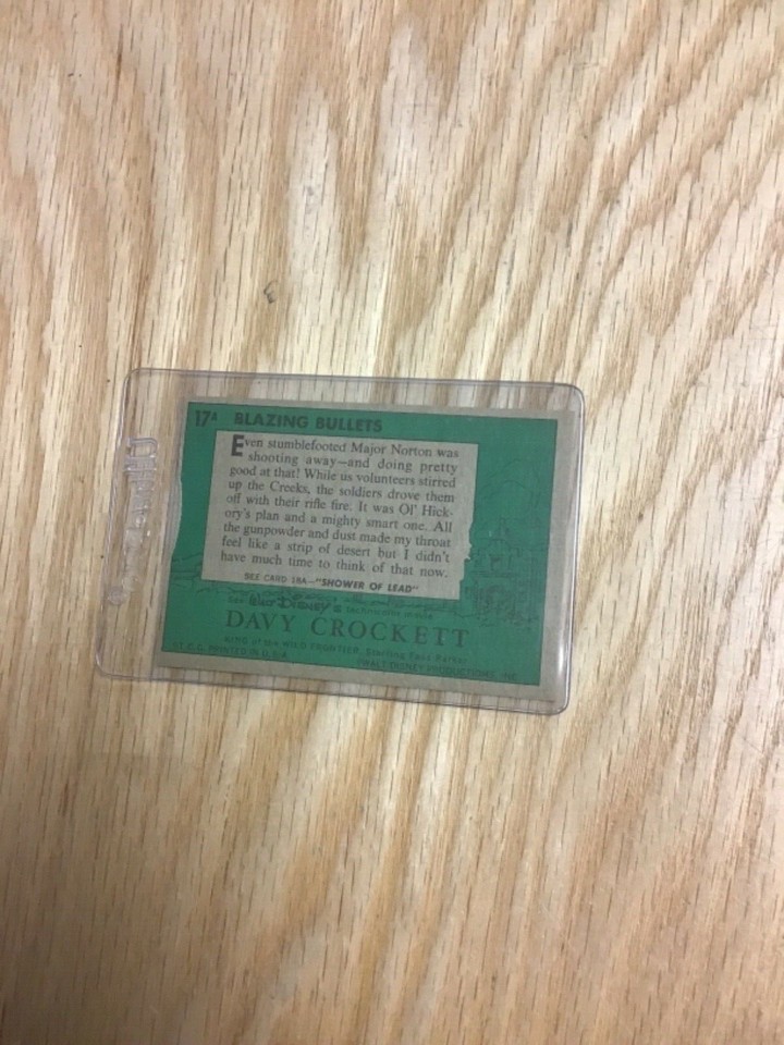 1956 T.C.G. Davy Crockett Green Back Blazing Bullets Card #17-A | eBay