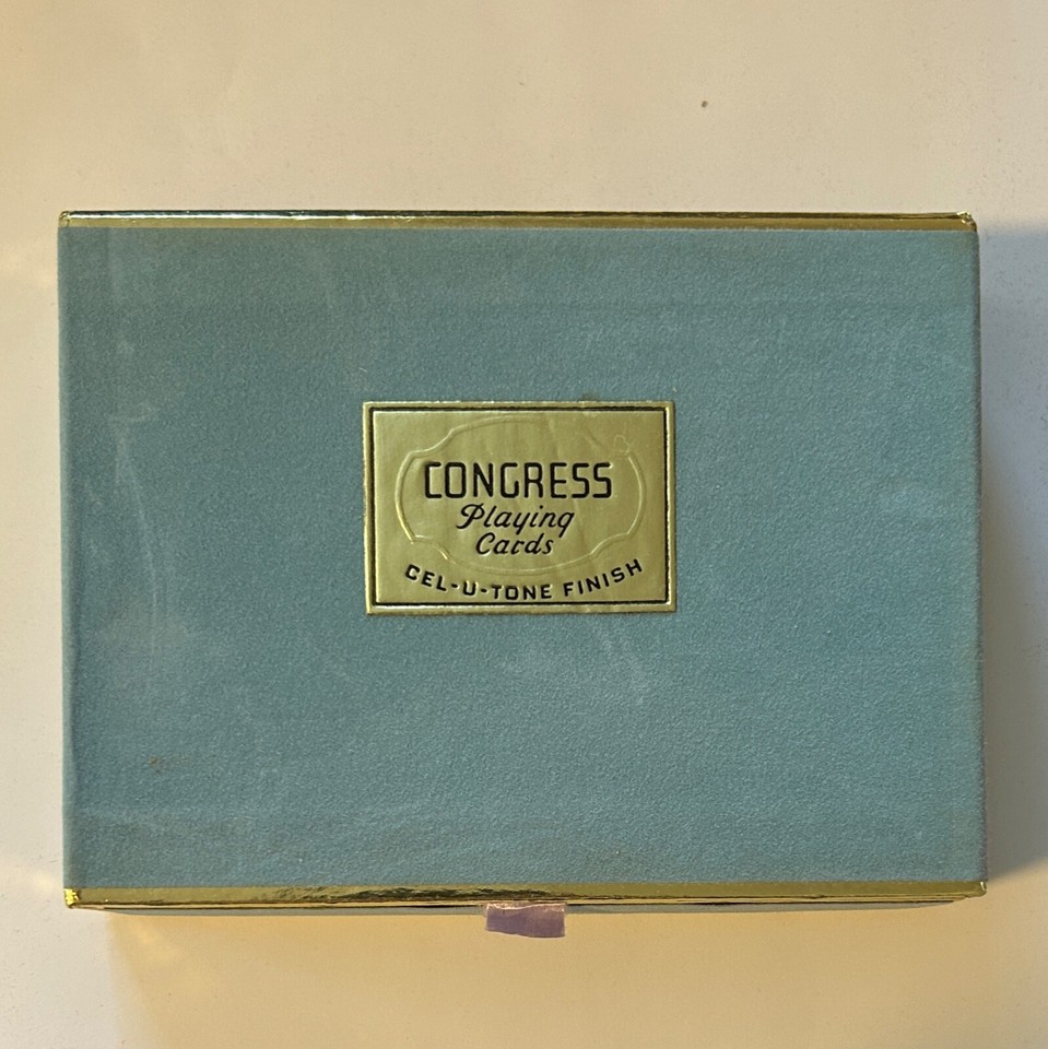 Congress Double Deck BLUE/RED Playing Cards Frisco Railroad Cel-U-Tone ...