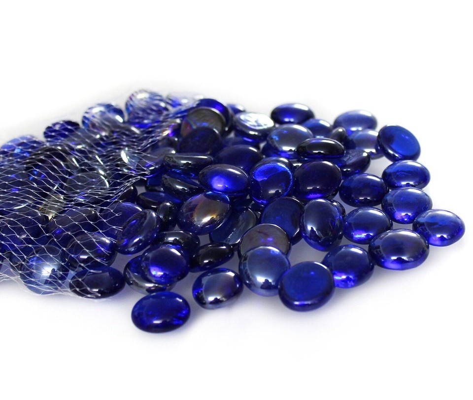 Decorative Royal Blue Glass Pebble Stones Beads Vase Nuggets Wedding ...